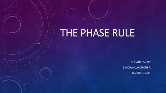 Phase Rule in three component system | PPTX | Chemistry | Science
