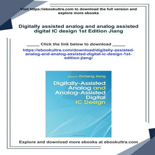 Digitally assisted analog and analog assisted digital IC design 1st ...