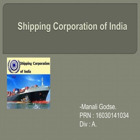 Shipping Corporation of india | PPTX