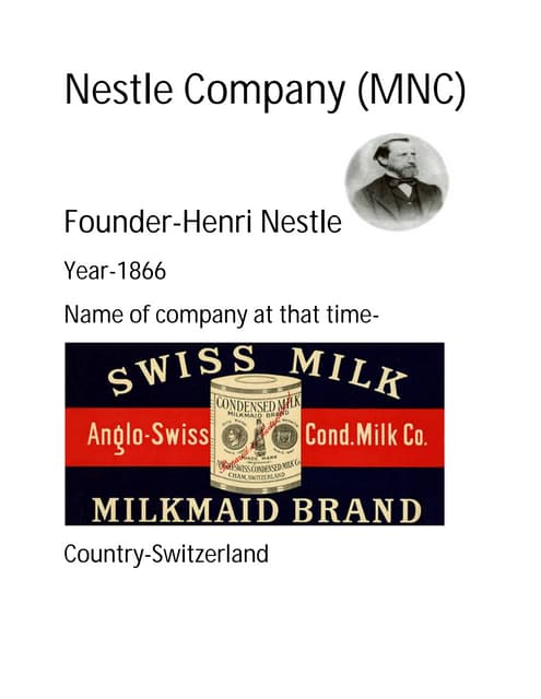 Nestle- Company profile | PPT