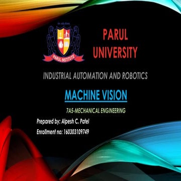 Machine vision | PDF | Cameras and Camcorders | Consumer Electronics