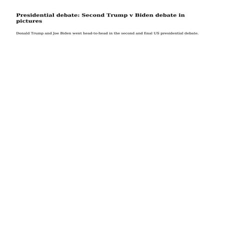 Presidential debate: Second Trump v Biden debate in pictures | PDF
