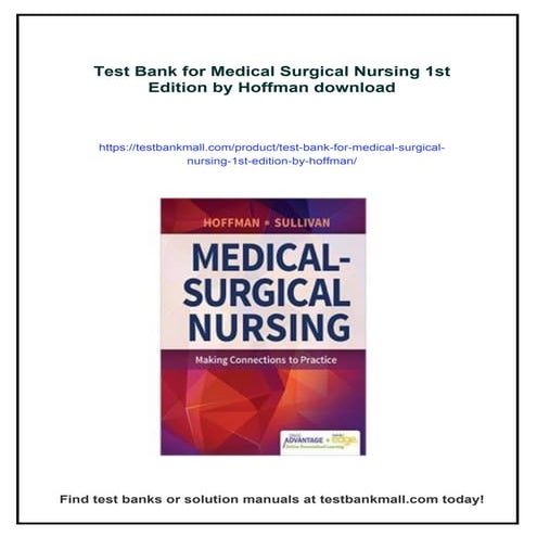 Test Bank for Medical Surgical Nursing 1st Edition by Hoffman | PDF