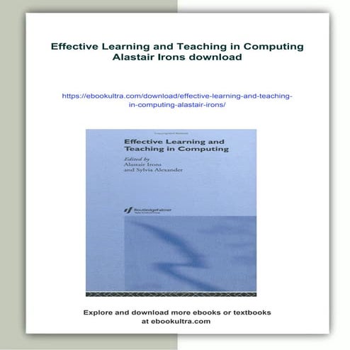 Effective Learning and Teaching in Computing Alastair Irons | PDF