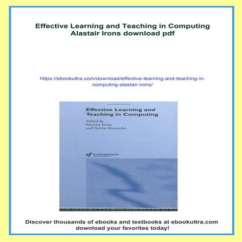 Effective Learning and Teaching in Computing Alastair Irons | PDF