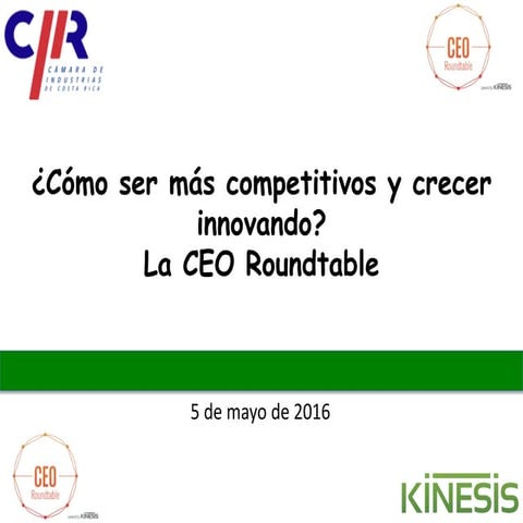 CEO Roundtable en el Congreso de Innovación de CICR | PPTX | Startups | Business