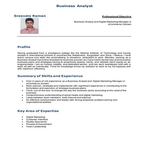 Sreevats Raman CV | DOCX