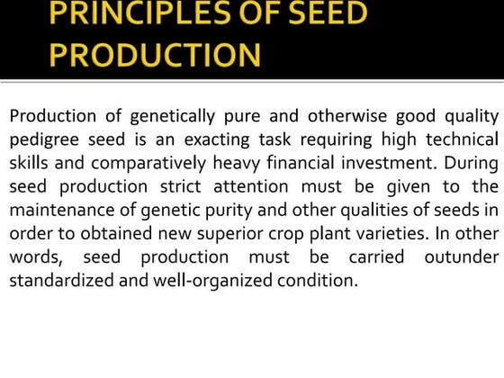 Characteristics of Good Quality Seeds.pptx | Agriculture | Industries