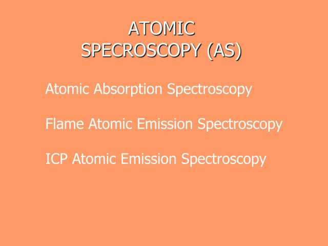 atomic absorption spectroscopy | PPT