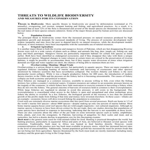 Threats to Biodiversity | PPT