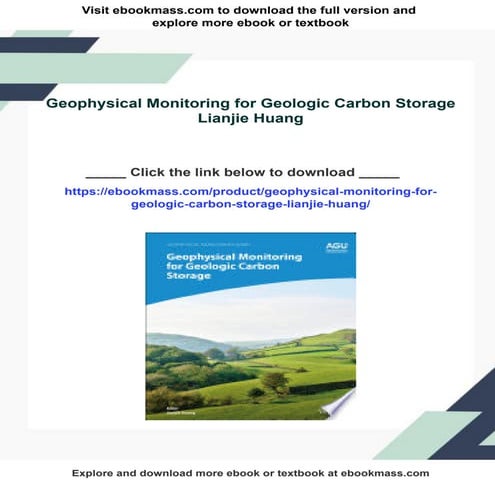 Geophysical Monitoring for Geologic Carbon Storage Lianjie Huang | PDF