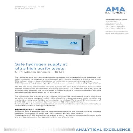 160804 ama instruments_datasheet_hg500 | PDF