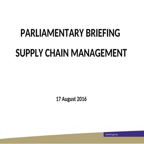 SCM systems efficiency - Regulatory Framework | PPT