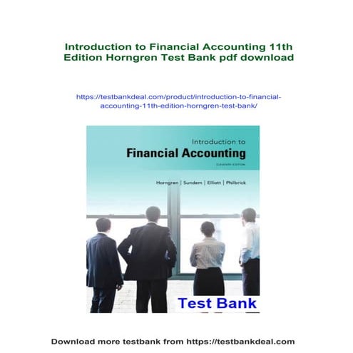 Introduction to Financial Accounting 11th Edition Horngren Test Bank | PDF