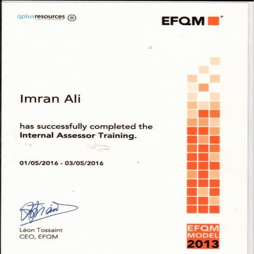 EFQM Certificate | PDF