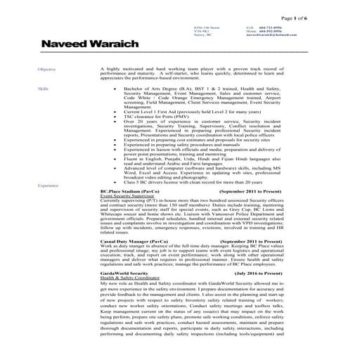 Resume Naveed Waraich | PDF
