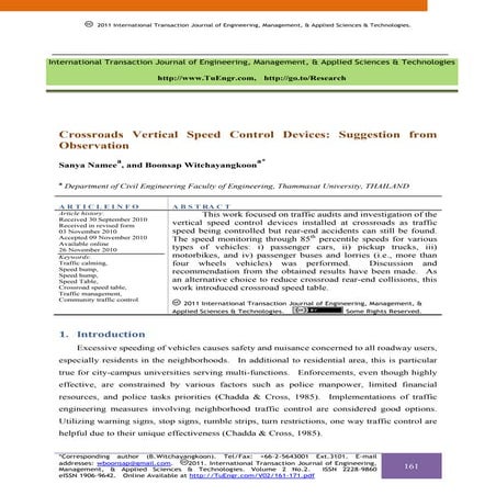 Crossroads Vertical Speed Control Devices: Suggestion from Observation ...