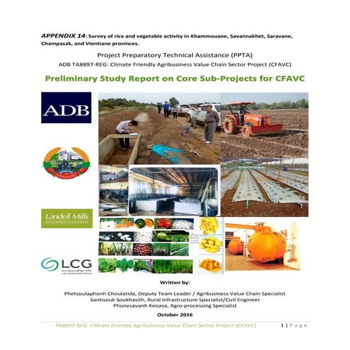 161005 cfavc core sub projects report (rice and vegetable value chain ...