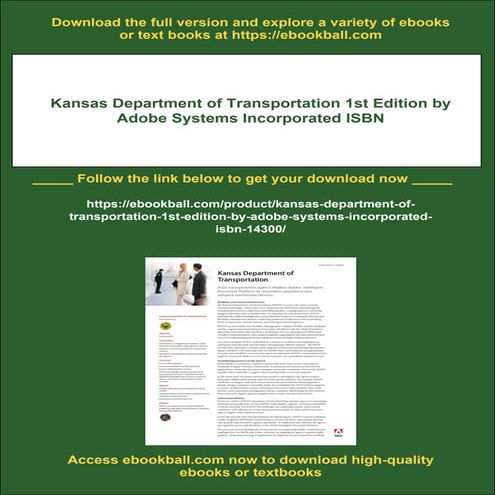 Kansas Department of Transportation 1st Edition by Adobe Systems ...
