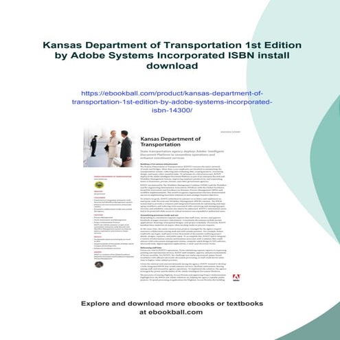 Kansas Department of Transportation 1st Edition by Adobe Systems ...