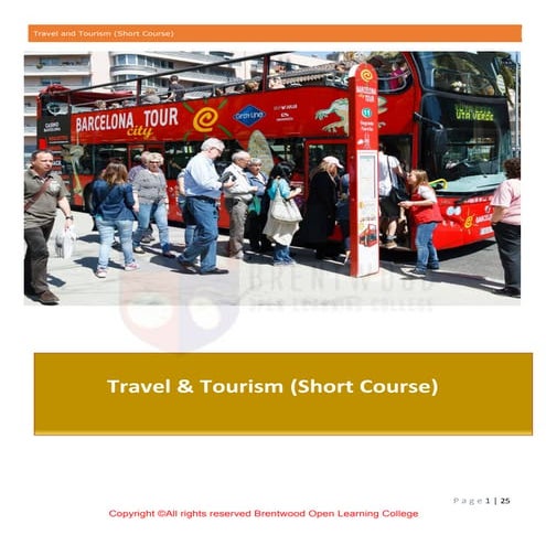 Travel and Tourism Basic Concepts to study | PDF