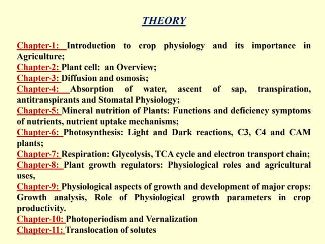 Introduction and scope of Plant Physiology | PPTX