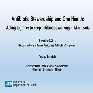 Dr. Amanda Beaudoin - Building a Coalition for One Health Approach to ...