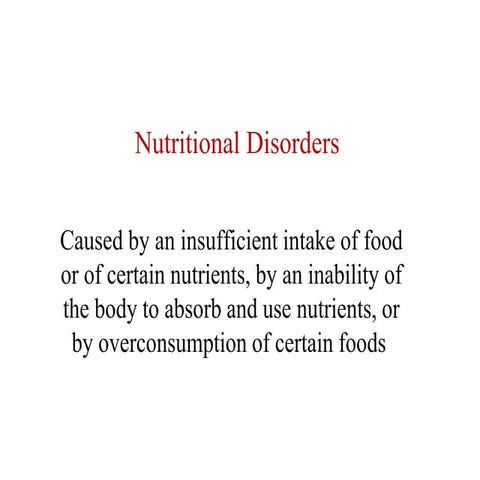Nutrition deficiency disorders in children | PPT