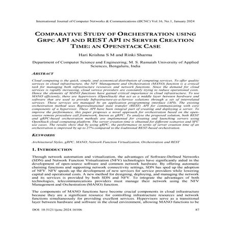 Comparative Study of Orchestration using gRPC API and REST API in Server Creation Time: An ...