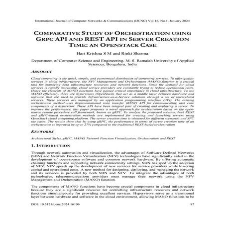 Comparative Study of Orchestration using gRPC API and REST API in Server Creation Time: An ...