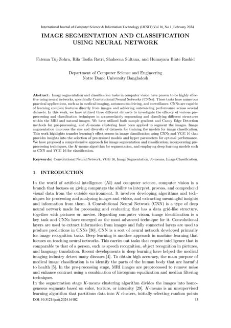Image Segmentation and Classification using Neural Network | PDF Image Segmentation and Classification using Neural Network | PDF