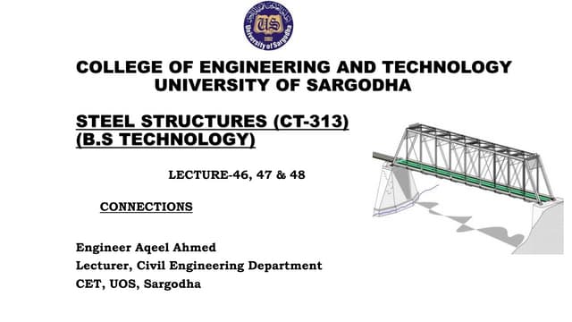 Connections in steel structures | PPTX