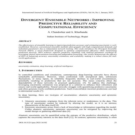 DIVERGENT ENSEMBLE NETWORKS : IMPROVING PREDICTIVE RELIABILITY AND COMPUTATIONAL EFFICIENCY | PDF