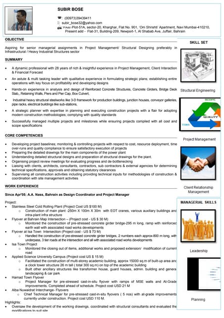 CV- bala qa | DOC | Civil Engineering Industry | Industries