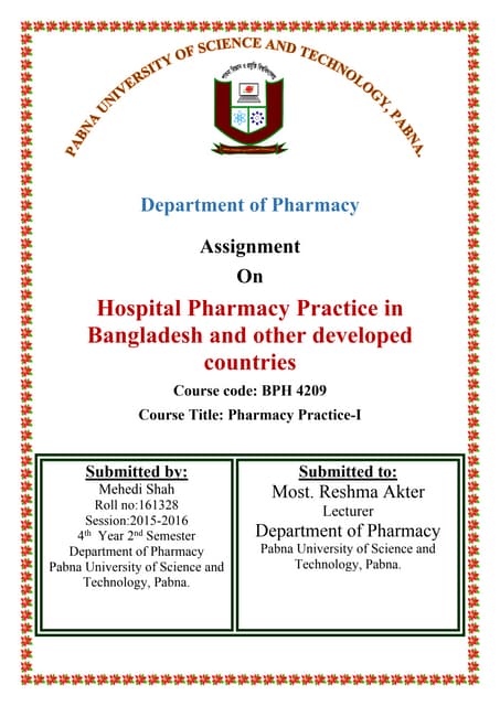Report on practice school | Hospital training Project presentation |b ...