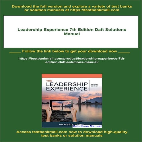 Leadership Experience 7th Edition Daft Solutions Manual | PDF