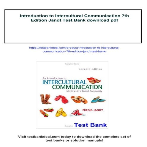 Introduction to Intercultural Communication 7th Edition Jandt Test Bank ...