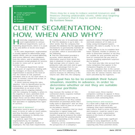 CLIENT SEGMENTATION:HOW, WHEN AND WHY? | PDF