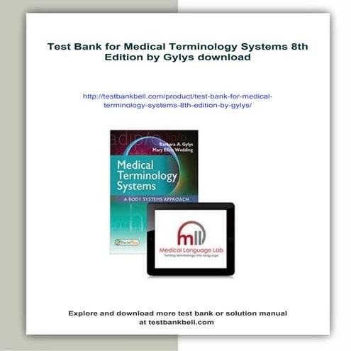 Test Bank for Medical Terminology Systems 8th Edition by Gylys | PDF