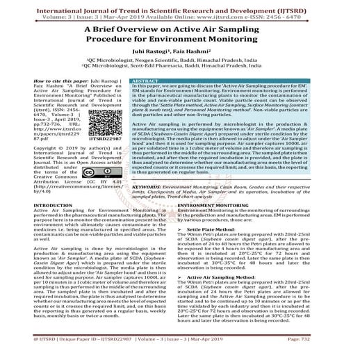 A Brief Overview on Active Air Sampling Procedure for Environment ...