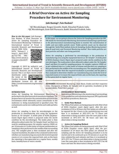 Microbiological sampling of air | PPTX