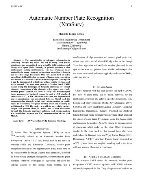 number plate detection.pptx | Technology & Computing