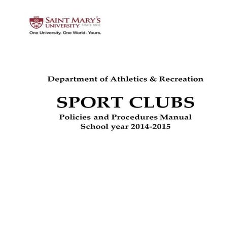 Club Policy Manual 2014-2015 updated April 17th 2014 (1) | DOCX ...