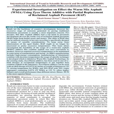Experimental Investigation on Effect the Warm Mix Asphalt WMA Using ...