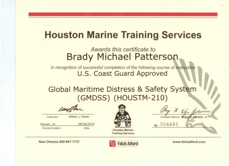 GMDSS Cert