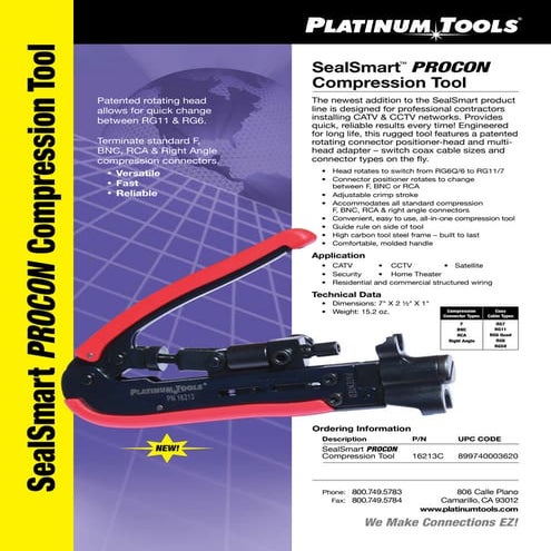 Platinum Tools 16213C Data Sheet | PDF