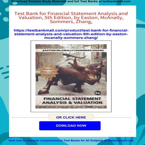 Test Bank for Financial Statement Analysis and Valuation, 5th Edition ...