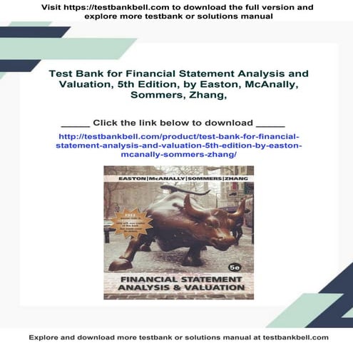 Test Bank for Financial Statement Analysis and Valuation, 5th Edition ...