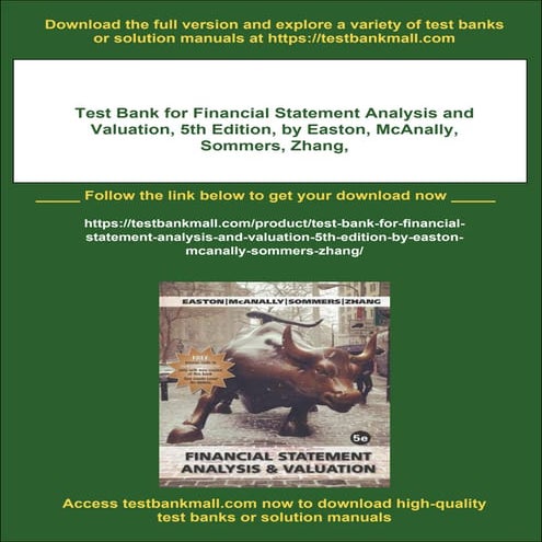 Test Bank for Financial Statement Analysis and Valuation, 5th Edition ...