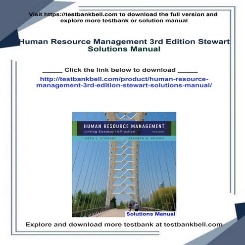 Download full Human Resource Management 3rd Edition Stewart Solutions ...
